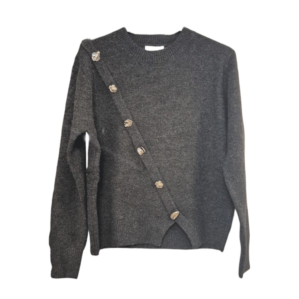 Brown Button Jumper – Karisma