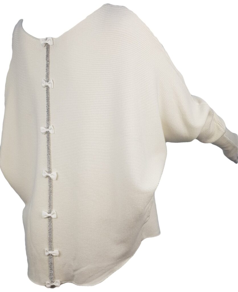 Cream Bow Back Jumper – Karisma