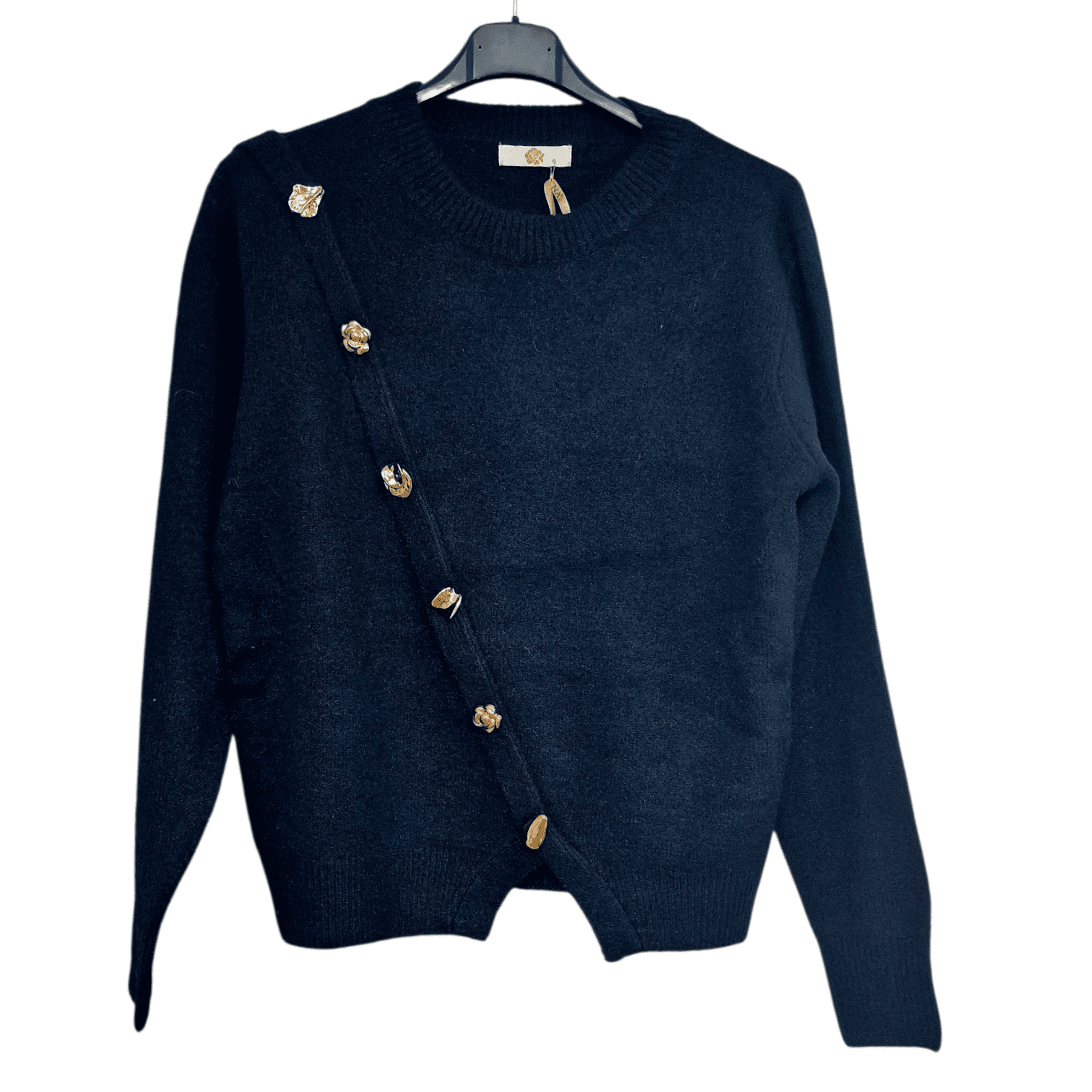 Navy Button Jumper – Karisma